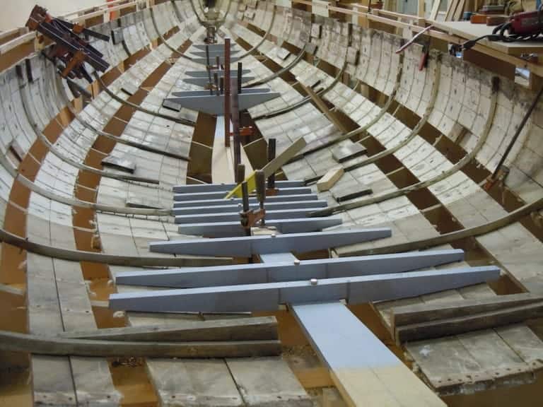 Closeup of new keel, etc - OffCenterHarbor.com