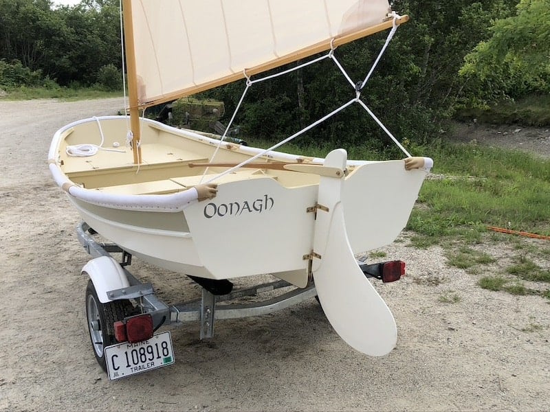 OONAGH Sailing Pram Detail 29 Stern - OffCenterHarbor.com
